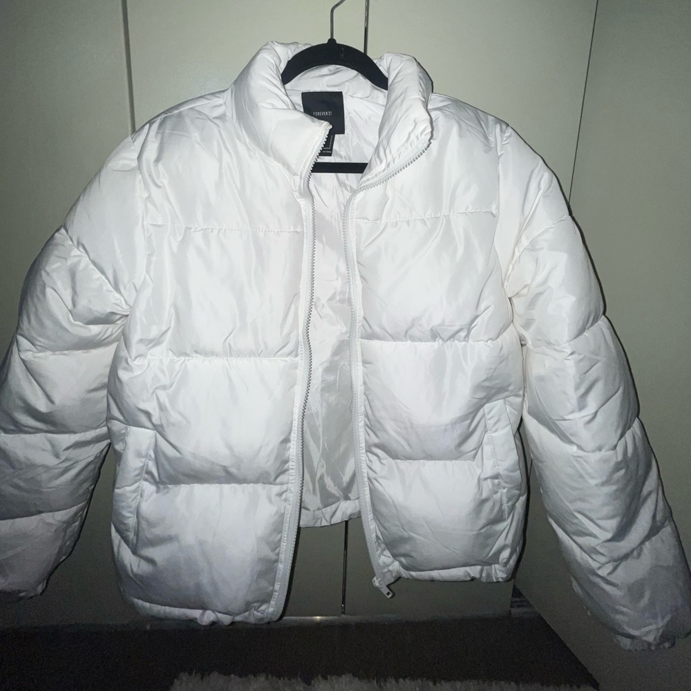 White Forever 21 Puffer Jacket - Gem